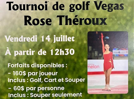 Tournoi de golf Vegas au profit de la patineuse Rose Théroux ...
